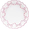 Amazon.com: Elyxio Pink Bow Paper Plates Coquette Disposable Party ...