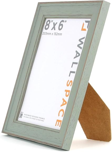 Wall Space 8x6 Shabby Chic Photo Frame - Green 8 x 6 inch Wooden Photo ...