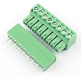 DBParts 10 Sets 10-Pin (10 Pole) 3.81mm Pitch Angle Screw Pluggable Terminal Block Plug ...