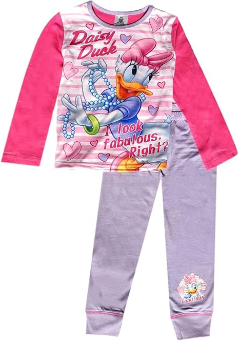 Girls Daisy Duck Long Length Pyjamas: Amazon.co.uk: Clothing