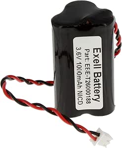 Amazon.com: Exell 3.6V 1000mAh NiCD Emergency Light Battery Replaces ...