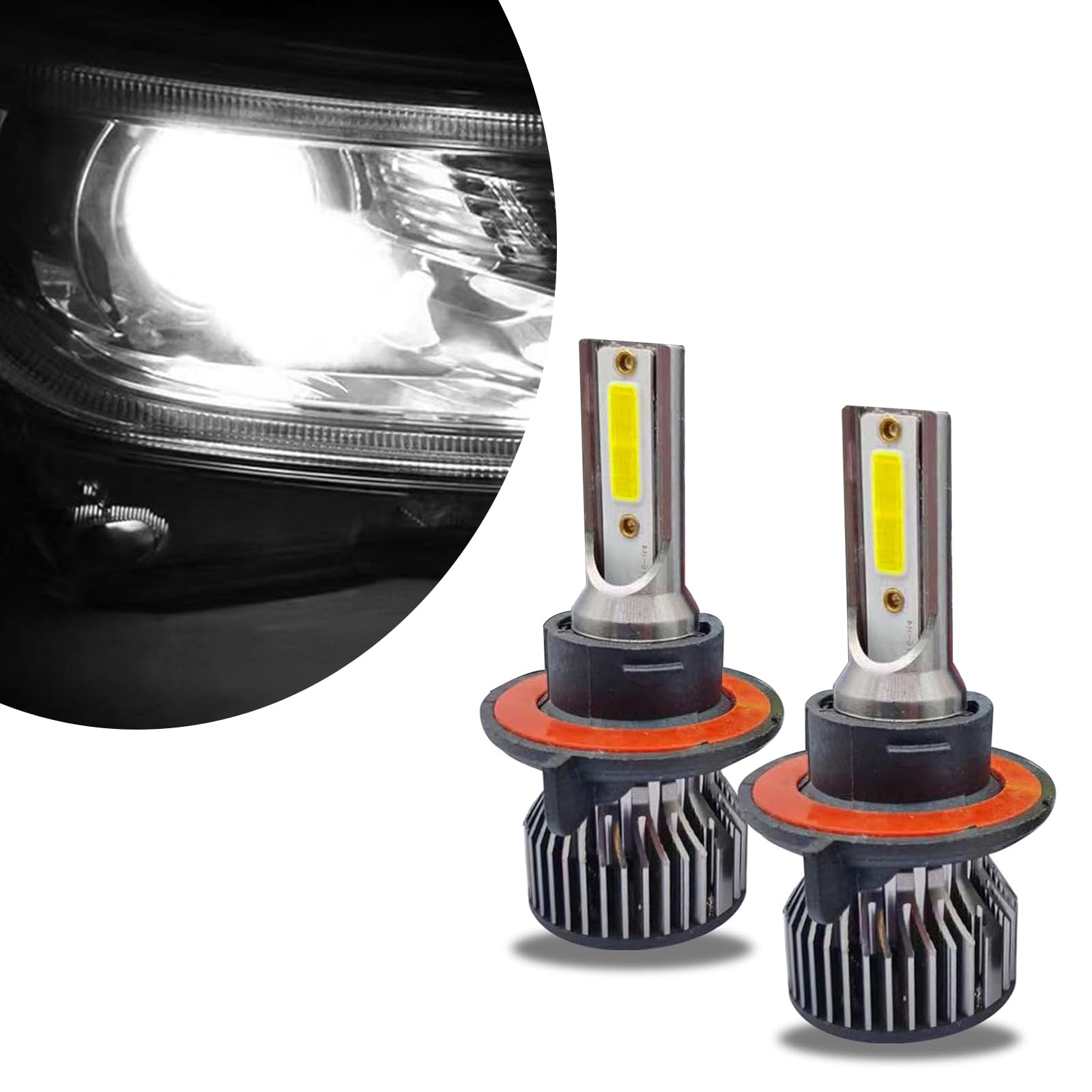 Tesnaao 2 PCS H13 Car LED Fog Light, 35mm x 82mm x 25mm 38W 6000K ...