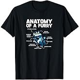 Amazon.com: Anatomy of a Furry Fox Cute Furries Fursona T-Shirt ...