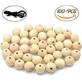 Amazon.com: Woodpeckers Natural Color Round Wood Spacer Beads 20mm(3/4 ...