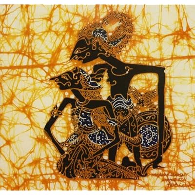 Buy Original Batik Art Painting on Cotton Fabric, Wayang Kulit Rama and ...