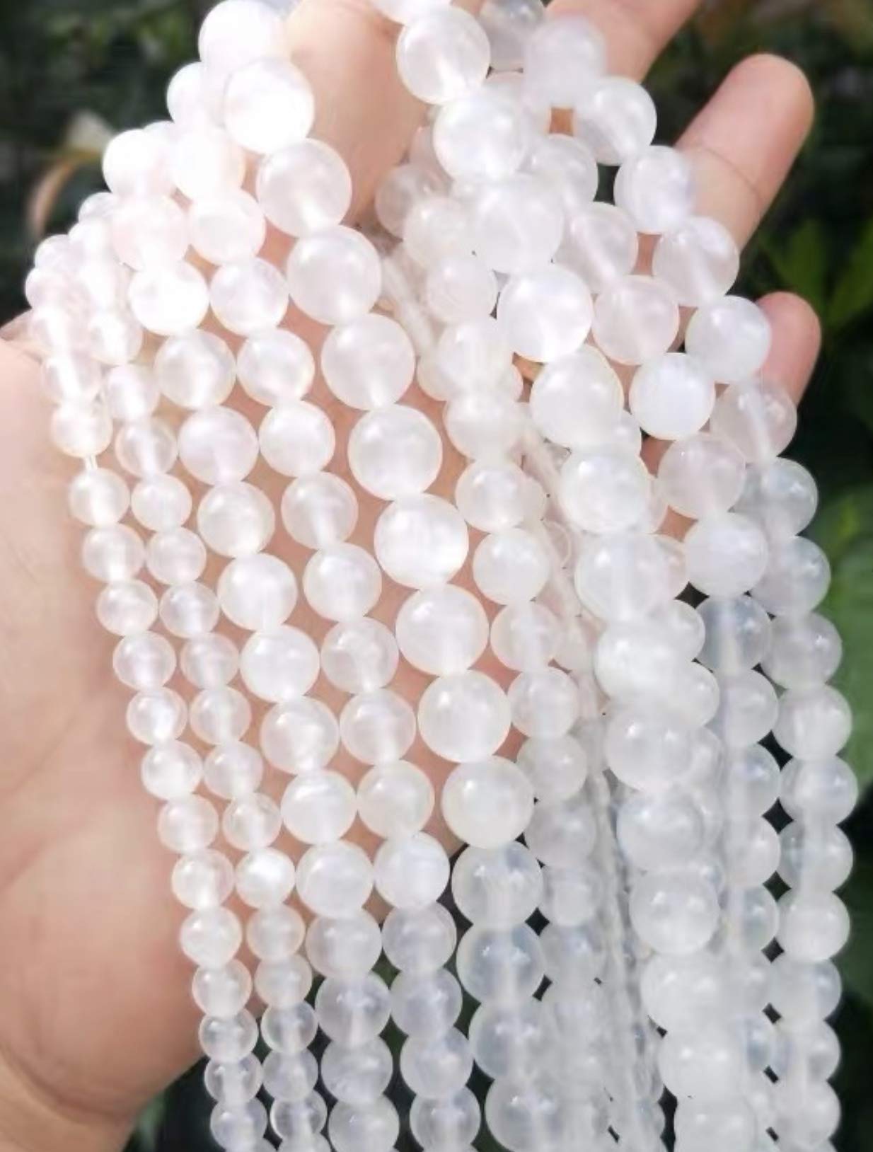 ABCGEMS High-Flash Satin-Spar Selenite Beads from Morocco with a ...