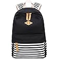 Amazon.com | Abshoo Causal Canvas Stripe Backpack Cute Lightweight Teen ...