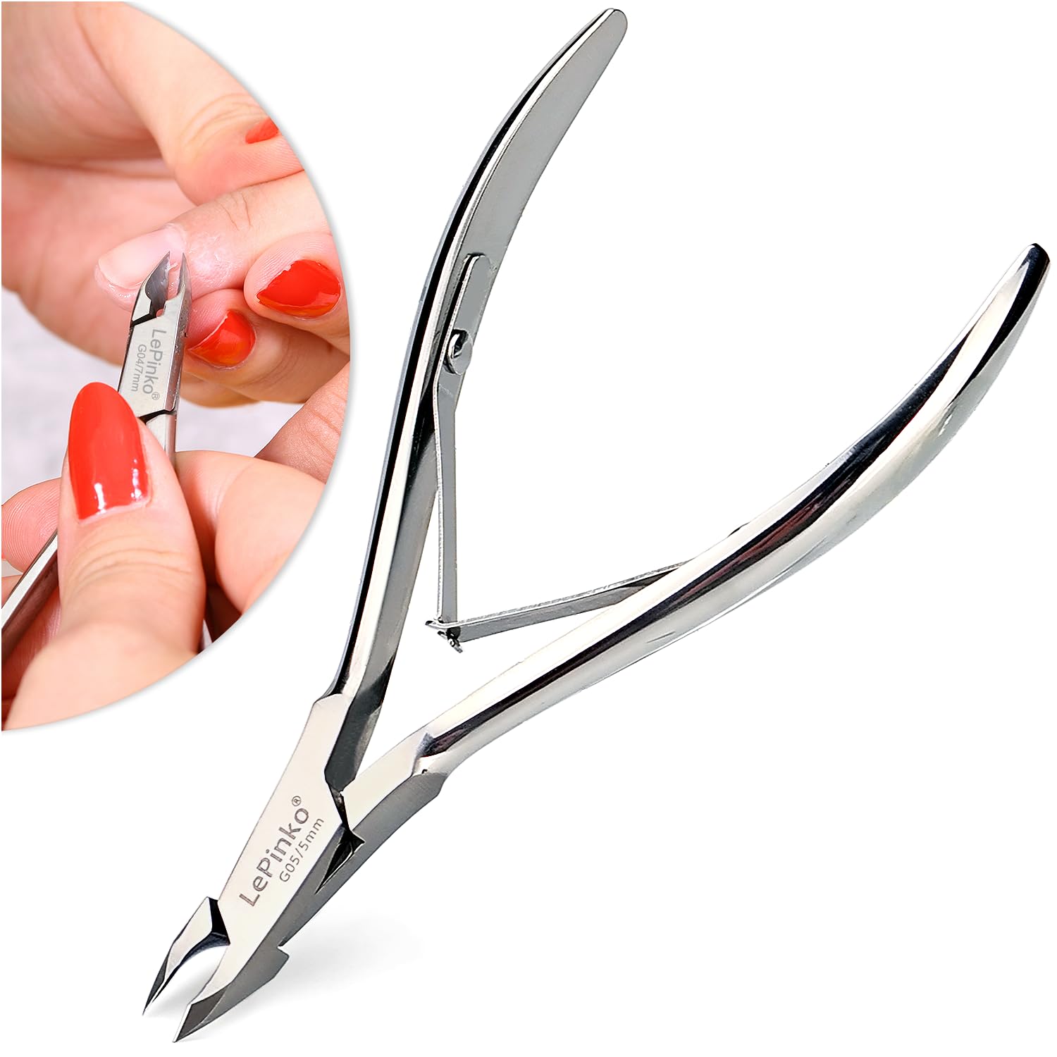 LePinko Professional Cuticle Trimmer kit, Super Sharp Dead Skin Clipper ...