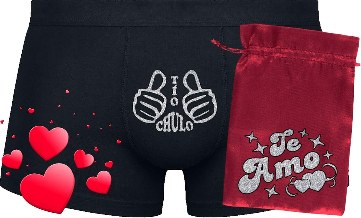 Tío chulo | Boxers Black & red Bag '' Te Amo'' at Amazon Men’s Clothing ...