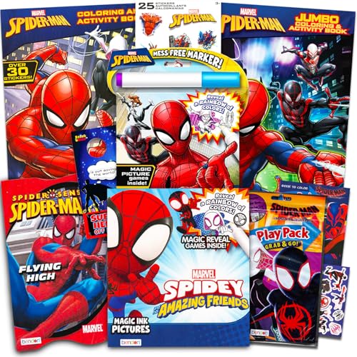 Spiderman Coloring Book Super Set for Kids - 6 Spiderman Activity Books ...