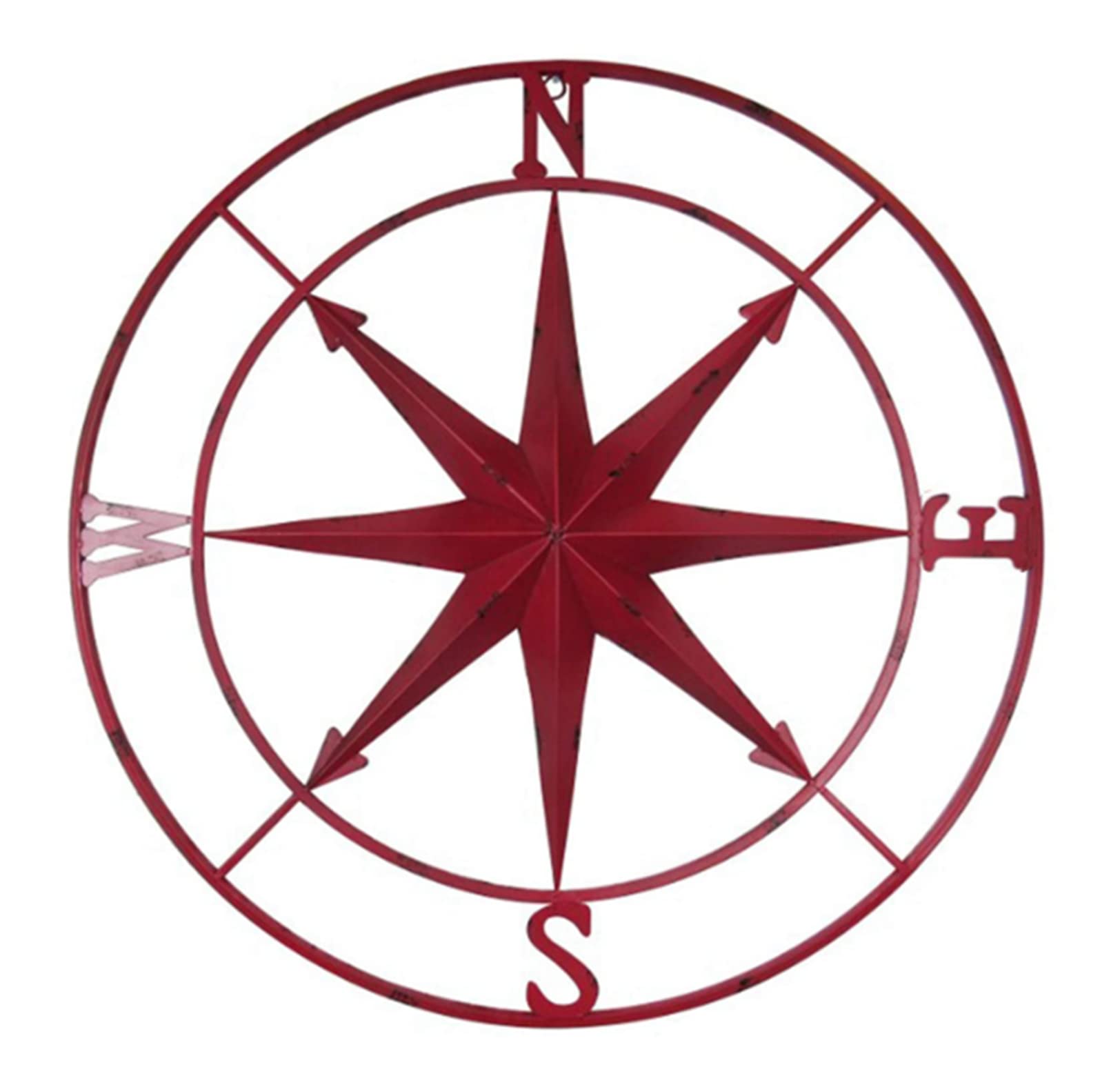 Nightclawing Nautical Metal Compass Wall Décor, Indoor/Outdoor Décor,41 ...
