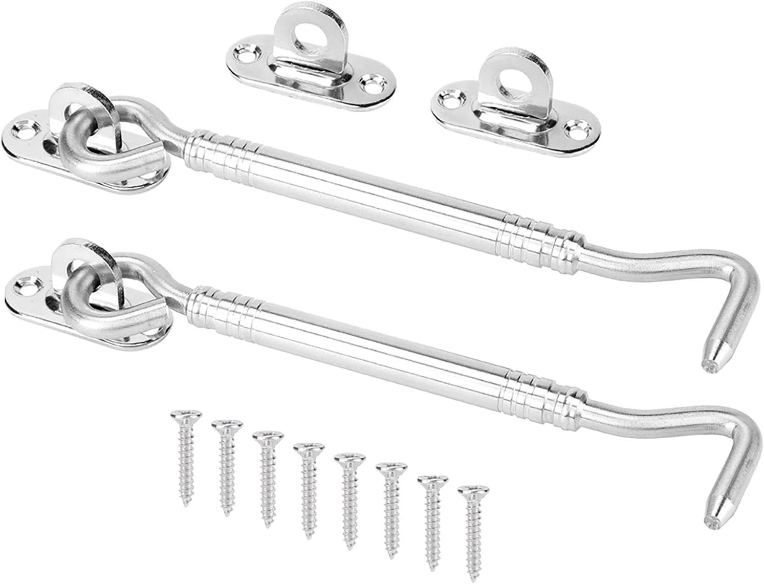 2 Pack 6 Inches 9.5mm Solid Stainless Steel Heavy Duty Cabin Hook and ...