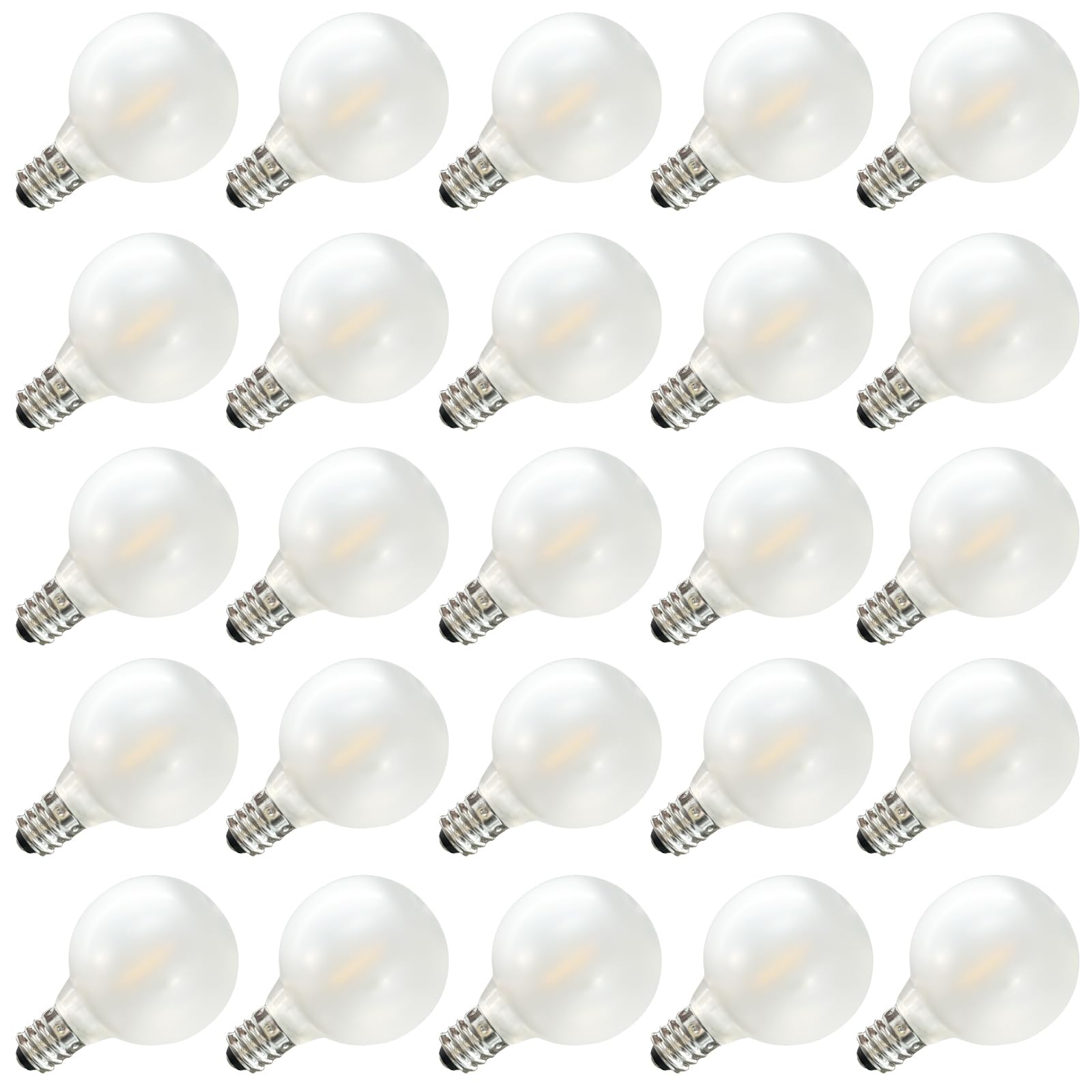 SUNSGNE 25 Pack G40 Led Replacement Light Bulbs, E12 Screw Base ...