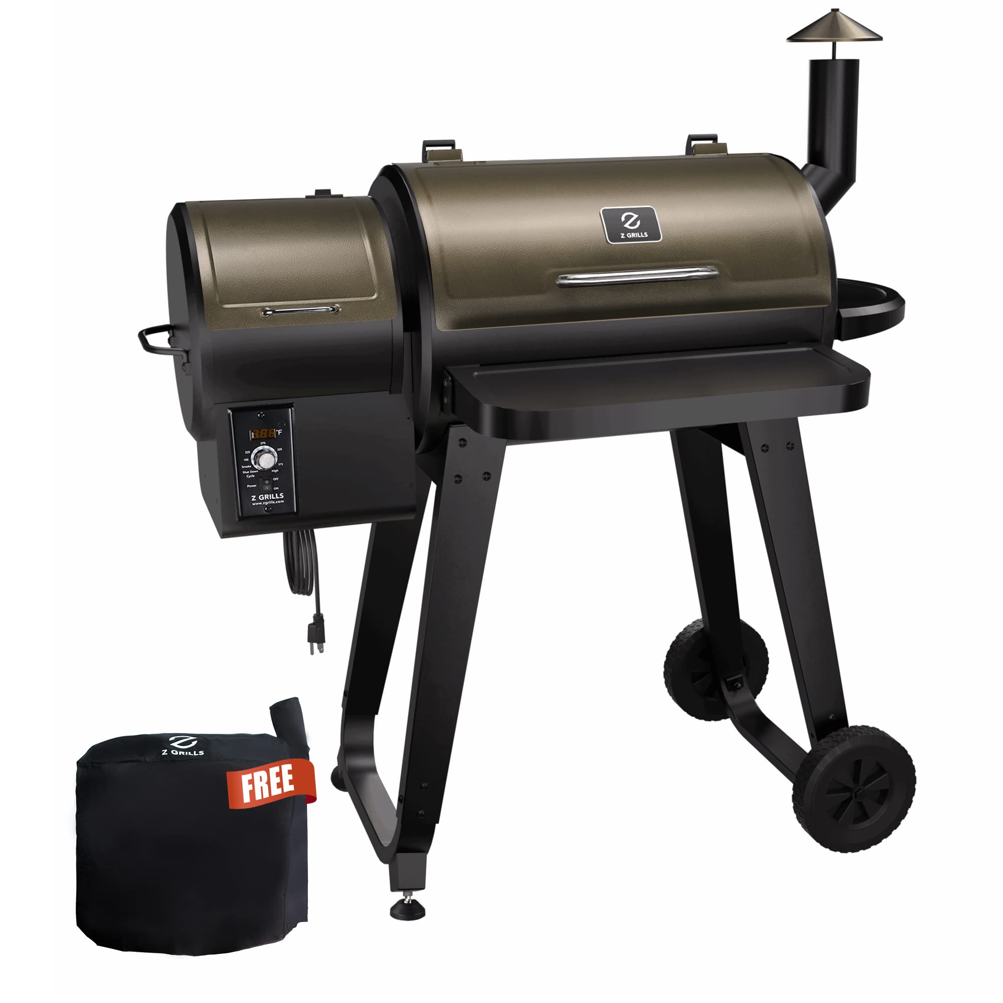 Z GRILLS 2024 Wood Pellet Grill Smoker,8 in 1 Portable BBQ Grill with ...