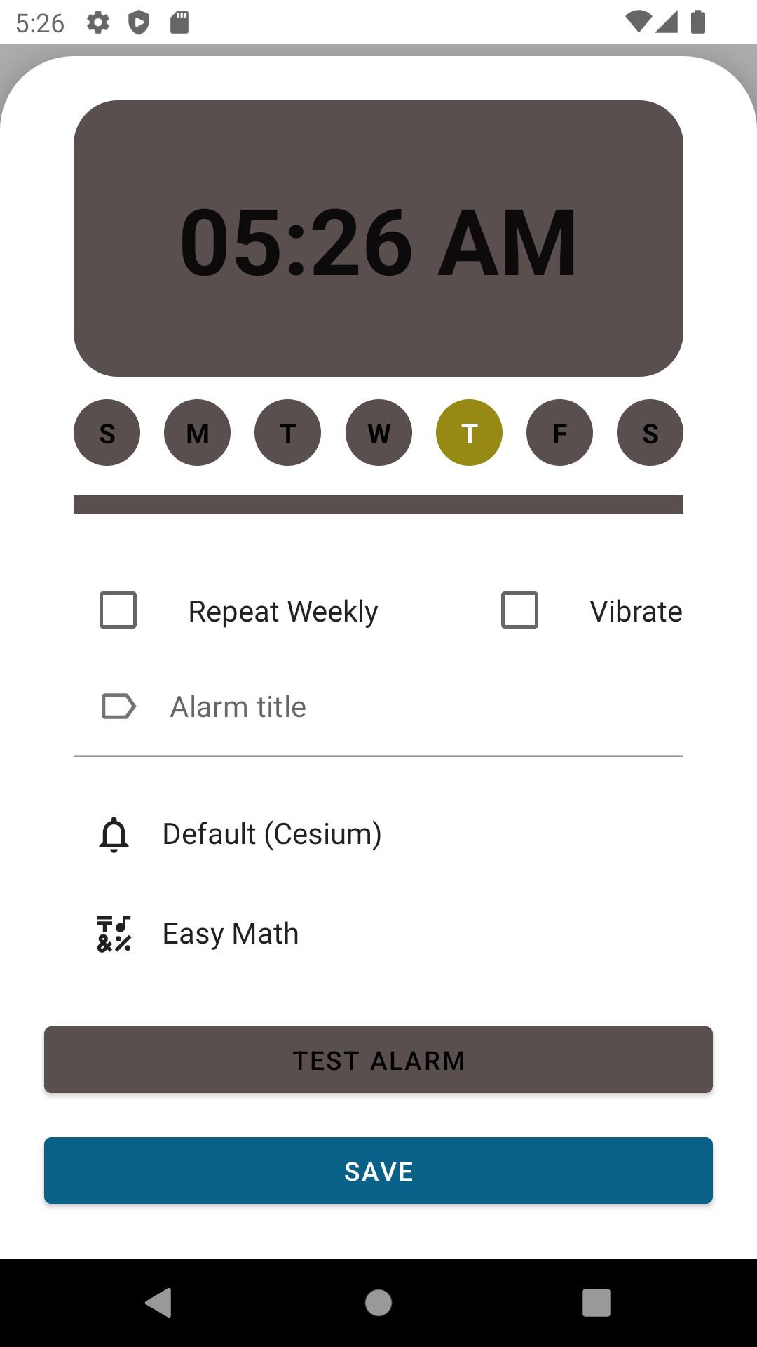 Alarm Math