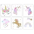 Amazon.com: Unicorn Posters Rainbow Unicorn Art Print Canvas Girls Kids ...