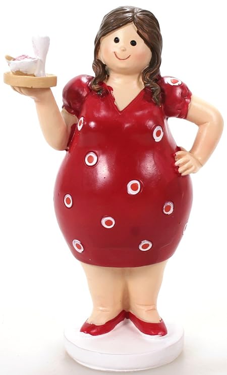 Amazon.de: Boltze Dicke Frau Kellnerin 15 cm rot mit Tablett und Eis ...