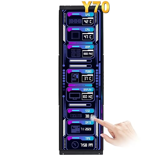 wisecoco 14.5 Inch LCD Touchscreen Monitor for Hyte Y70 2K 2560x720 IPS ...