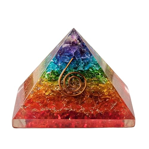 Orgonite Crystal Handmade Seven Chakra Gemstone Pyramid - Orgone Chakra ...