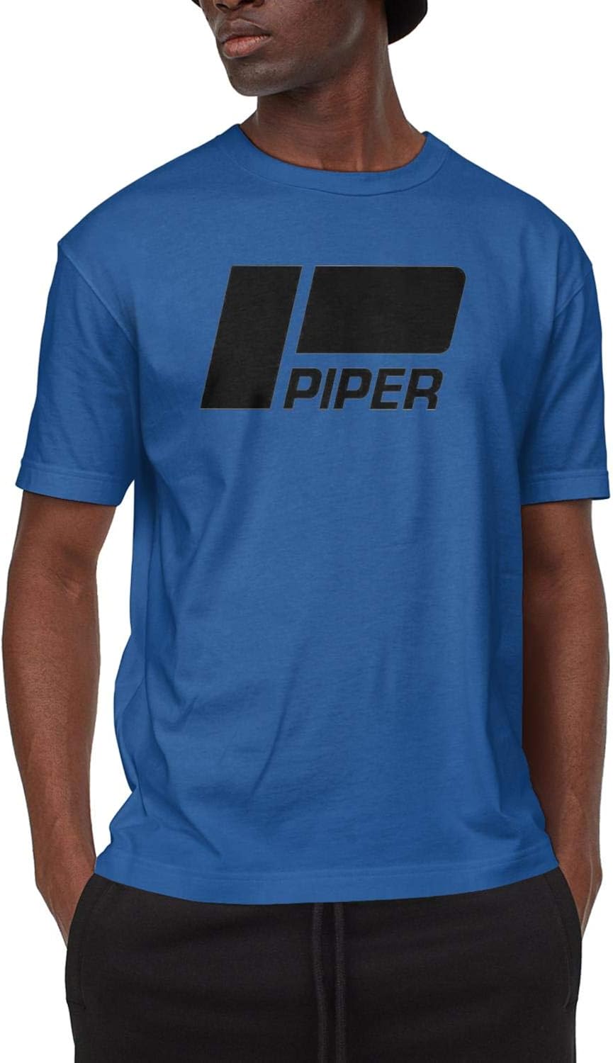 Amazon.com: T Shirts Mens Tees Piper-Aircraft-Logo- Crew Neck Short ...
