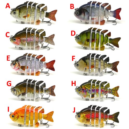 3" Crazy Panfish Series Multi Jointed Fishing Hard Lure Bait Swimbait ...