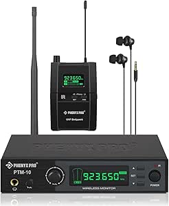 Amazon.com: Phenyx Pro UHF Stereo Wireless in Ear Monitor System, Wireless IEM, 900MHz Band ...