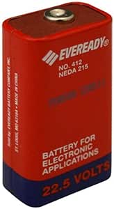 Amazon.com : Eveready 412 Carbon Zinc 22.5V Battery NEDA 215, 15F20 ...