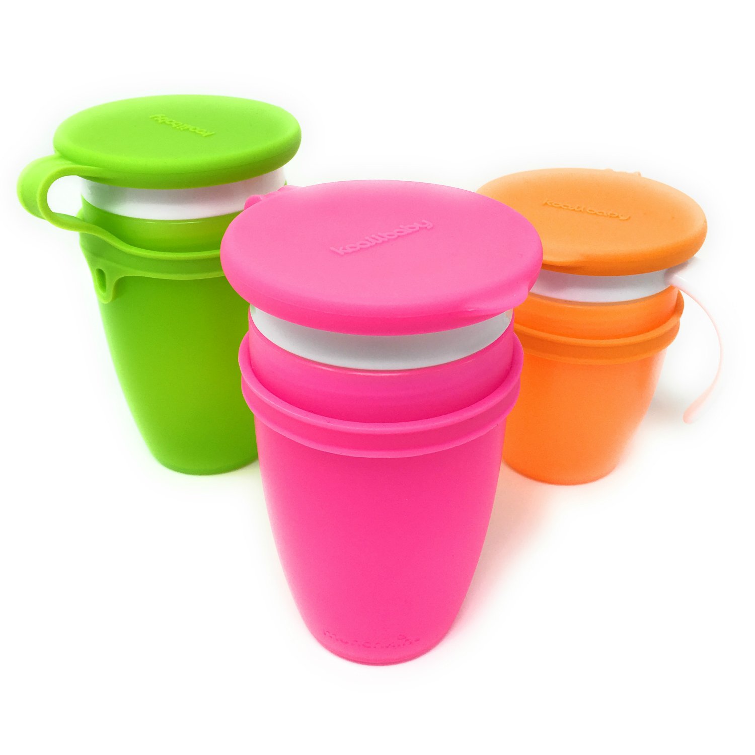 Amazon.com : Munchkin Miracle 360 Sippy Cup, Pink/Orange, 10 Ounce, 2 ...