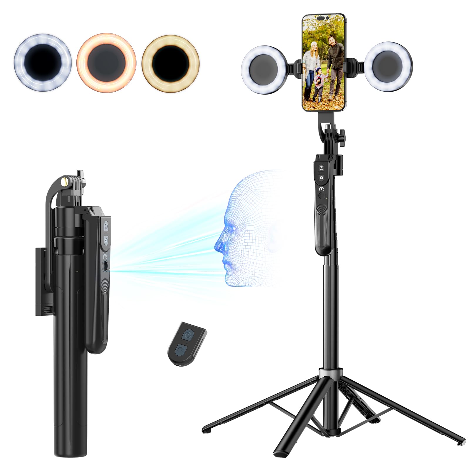 M MYBAT PRO 72" Auto Face Tracking Tripod,All in 1 Tall Travel Tripod ...