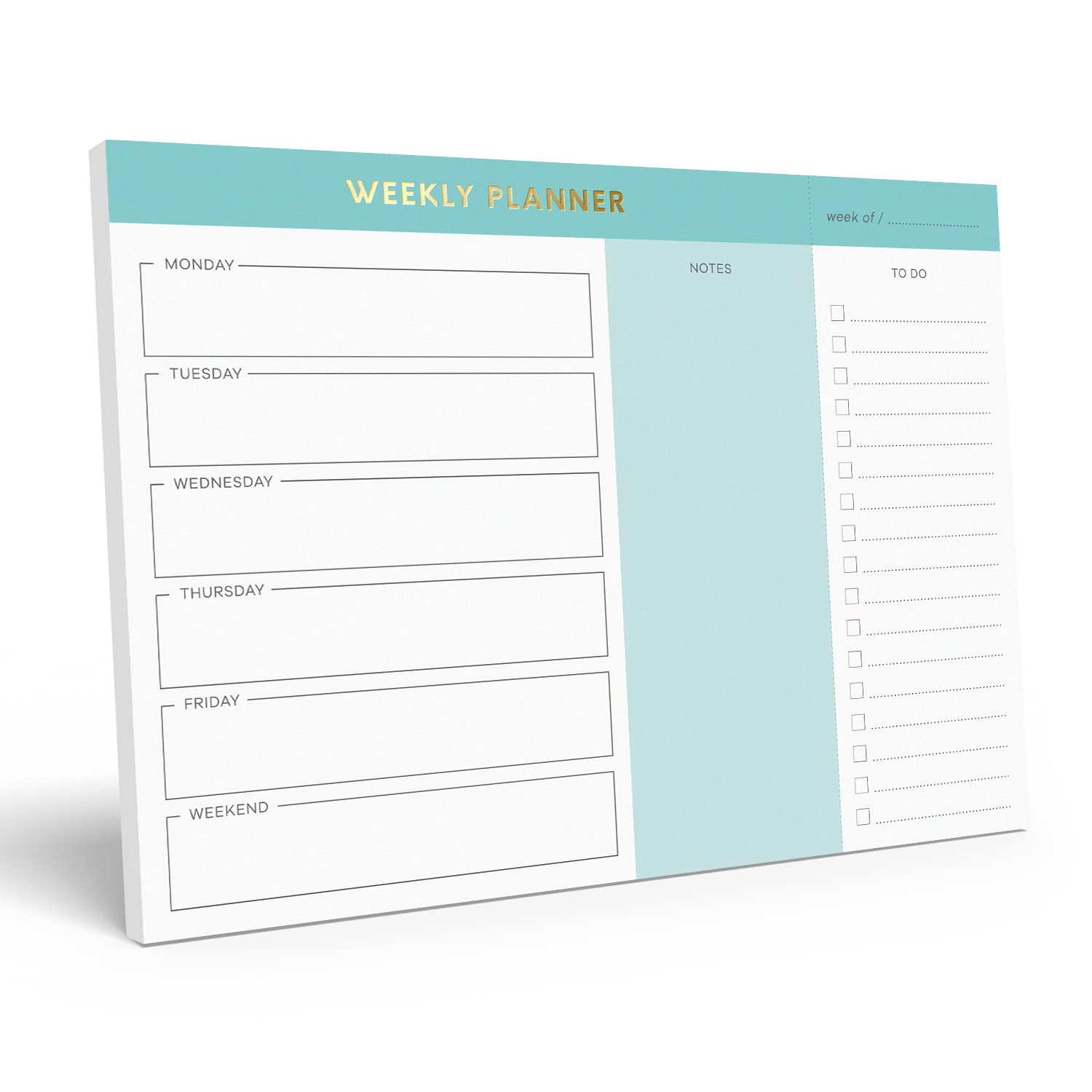 Sweetzer & Orange Weekly To Do List Pad. Gold Foil Weekly Planner ...