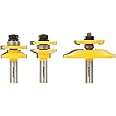 YONICO Raised Panel Cabinet Door Rail and Stile Router Bits Set 3 Bit ...