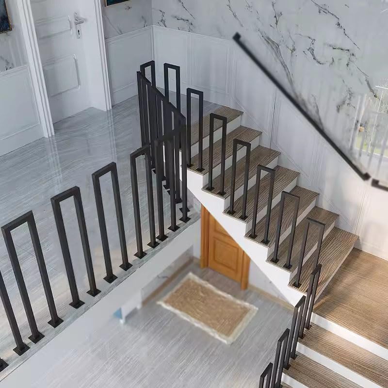 2Pcs Hand Rails for Steps, Matte Black U Shaped Handrails for Indoor ...