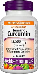 Webber Naturals Turmeric Curcumin 12,500 mg Extra Strength,60 count ...