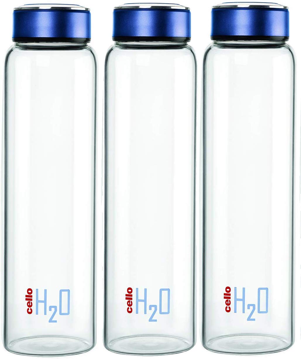 Cello Glass Water Bottle, 1000 ml, Multicolour : Amazon.in: Home & Kitchen