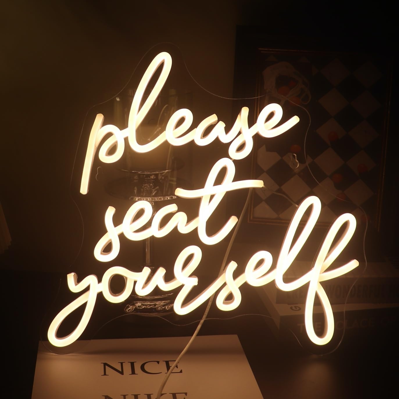 Please Seat Yourself Neon Sign Led Funny Bathroom Decorative Neon ...