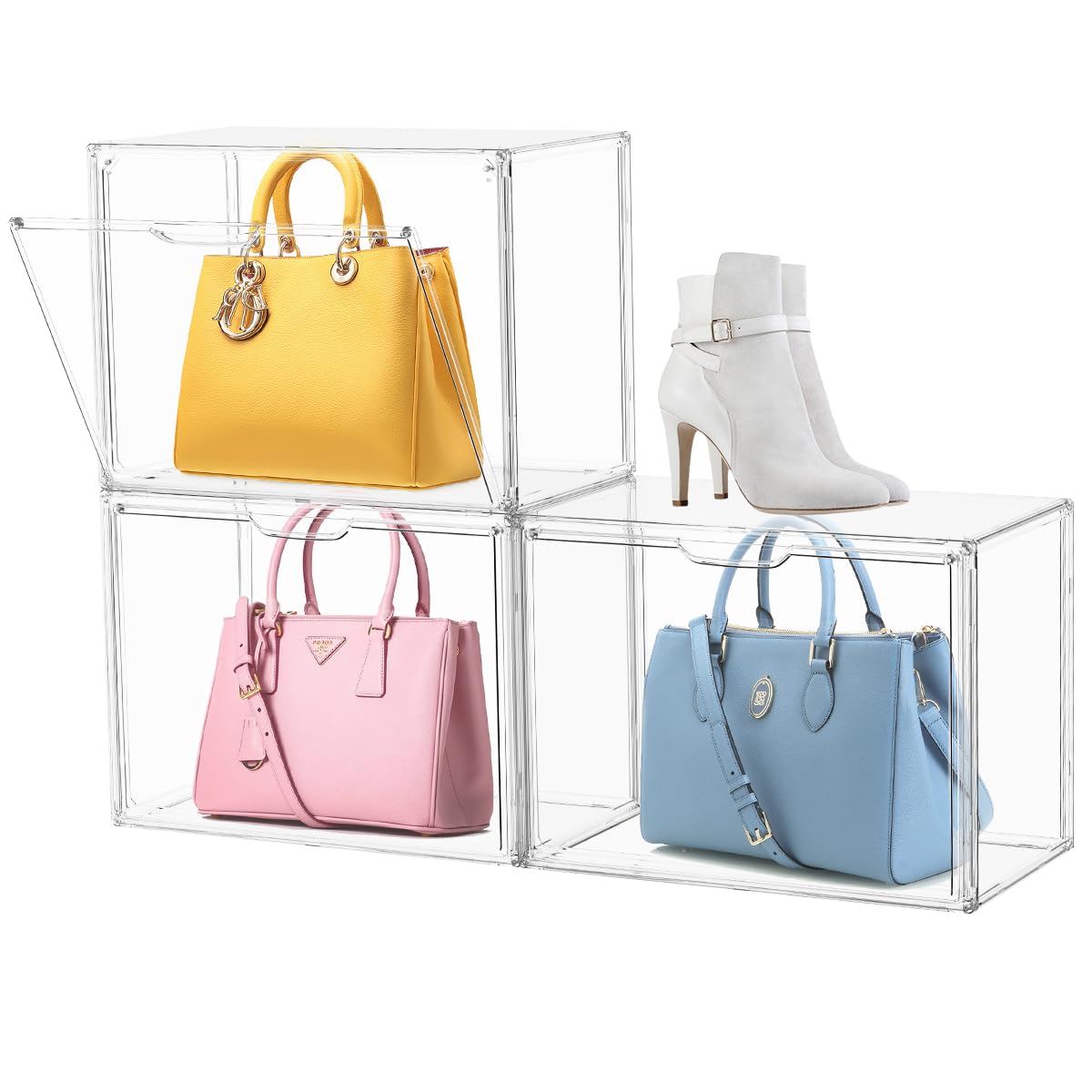 KSacry 3PCS Acrylic Display Case, Display Cases for Collectibles, Purse ...