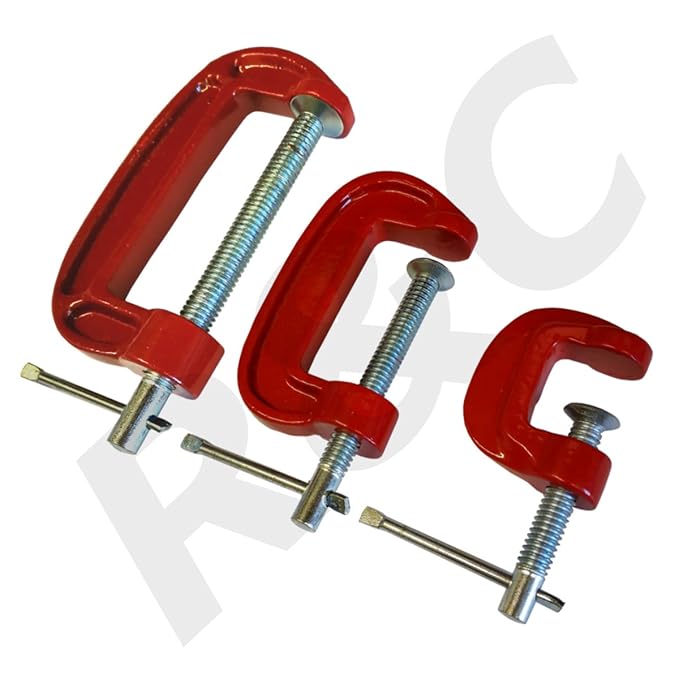3Pc Mini G Clamp Set 25mm/50mm/75mm Wood Metal Work: Amazon.co.uk: DIY ...