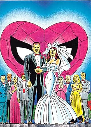 Spiderman Wedding trading card 1992 Marvel #74 Peter Parker and Mary ...