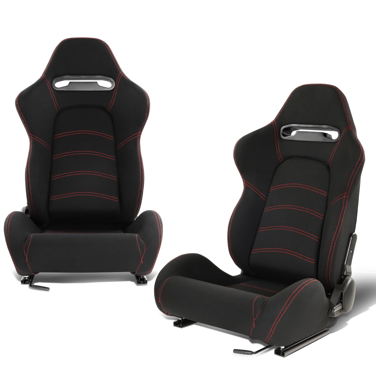 DNA MOTORING Universal Reclinable Racing Seats with Bottom Mount ...
