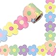 Amazon.com: Whaline 32.8ft Pastel Flower Bulletin Board Borders Retro ...