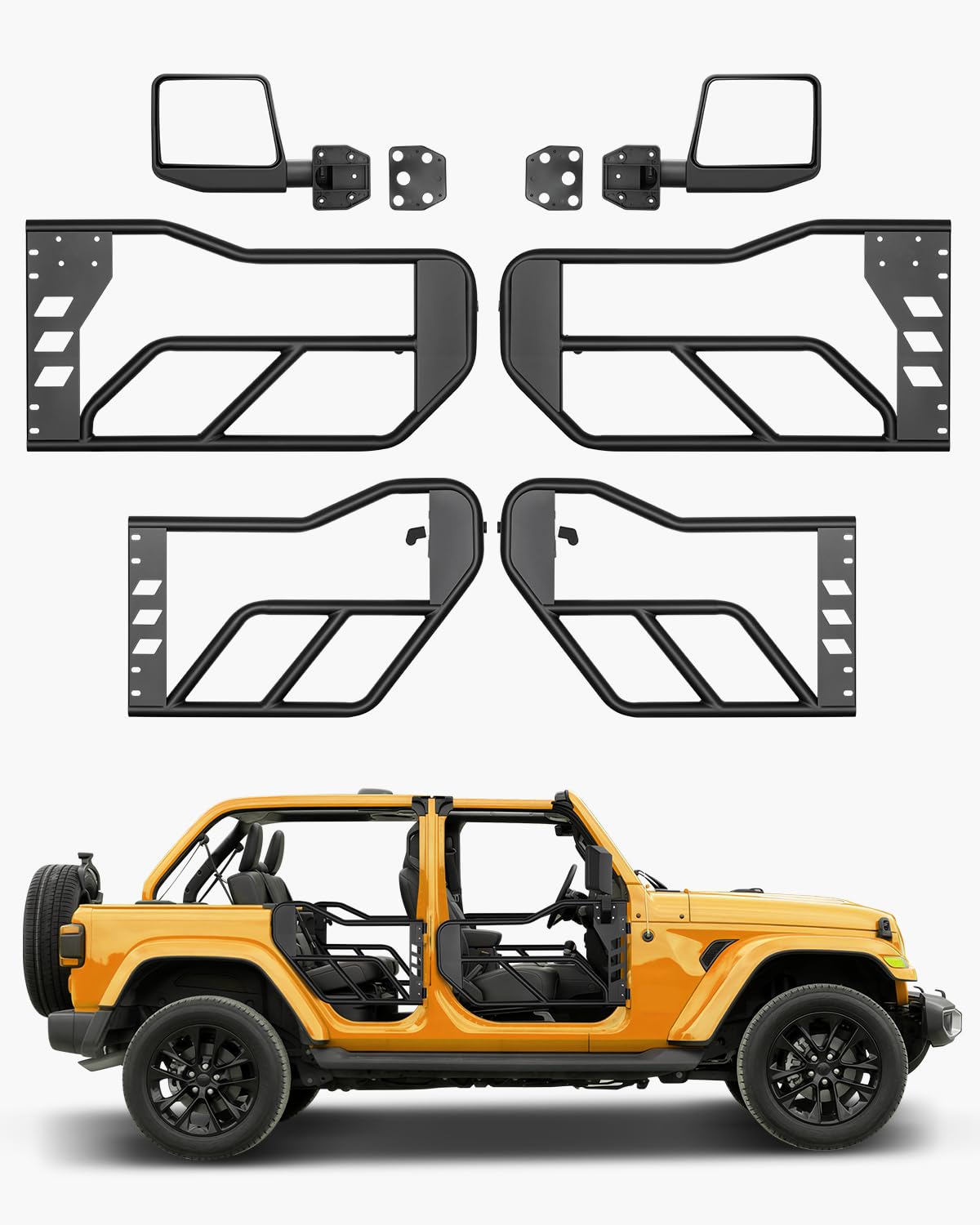 VEVOR Jeep Tube Doors, 4-Door, Adventure Style Jeep Tubular Door with ...