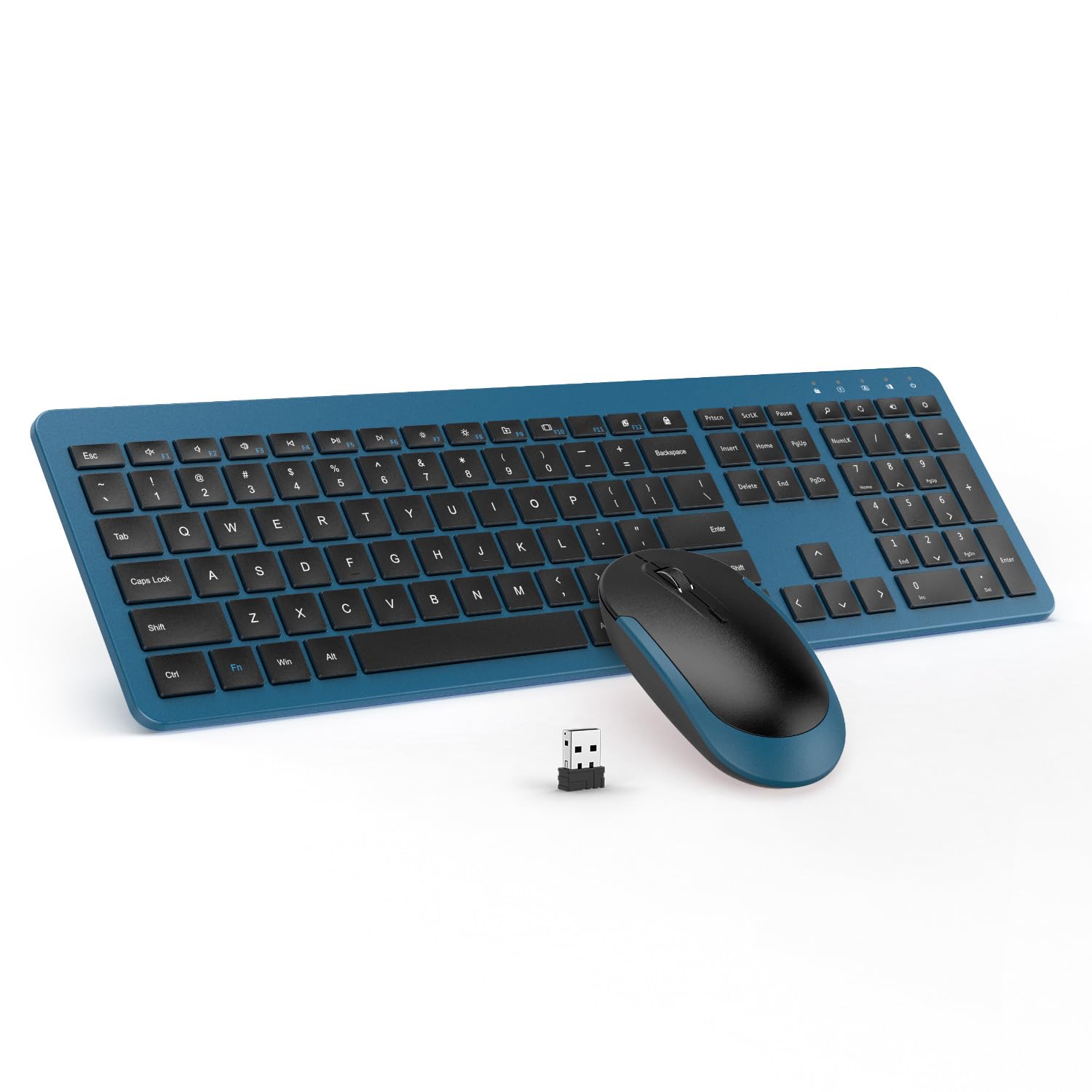 Wireless Keyboard and Mouse Combo - Full Size Slim Thin Wireless Keyboard Mouse with Numeric ...