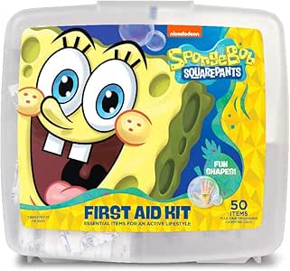 Amazon.com: Spongebob First Aid Kit for Kids with Fun Shaped Bandages ...