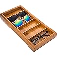 MyGift 7 x 15 inch Modern Bamboo 6-Slot Sunglasses Storage Case ...