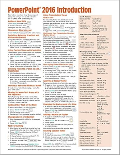 Microsoft PowerPoint 2016 Introduction Quick Reference Guide - Windows Version (Cheat Sheet of ...