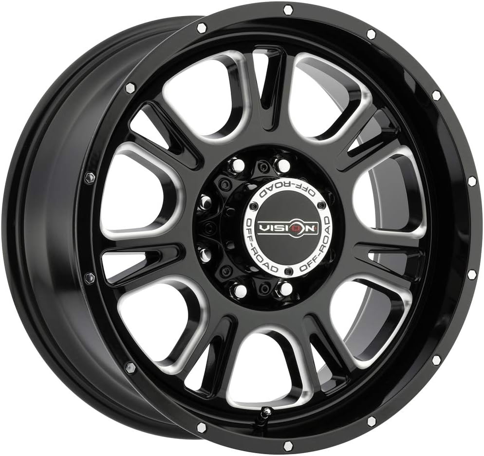 Amazon.com: 17 inch 17x8.5 Vision Off-Road Fury Gloss Black Milled ...