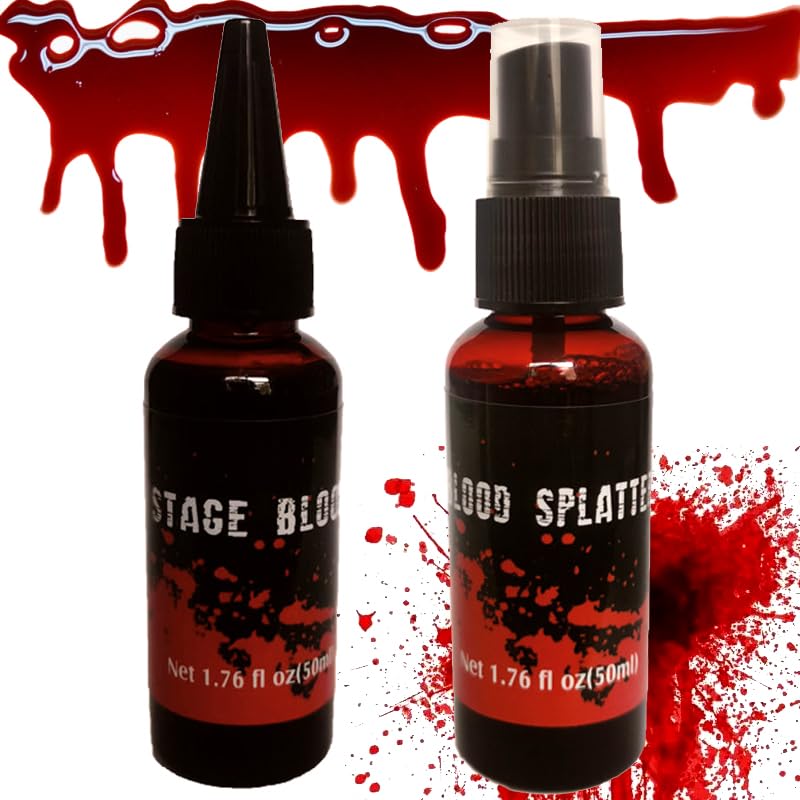 2Pcs Halloween Makeup Fake Blood Suit --- Coagulated Blood+Fake Blood ...
