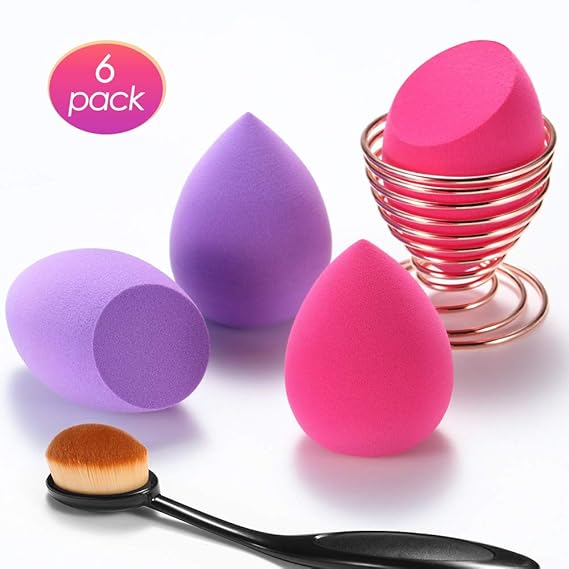 Makeup Sponge Blender, 4 Pcs Cosmetic Blending Sponges, Latex-free ...
