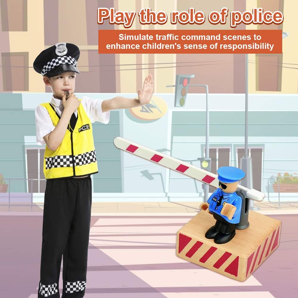 SNAGAROG 16 Pcs Road Signs Toy, Wooden Street Signs Playset Traffic ...