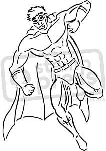 Amazon.com: A5 'Superhero' Wall Stencil / Template (WS00002798)